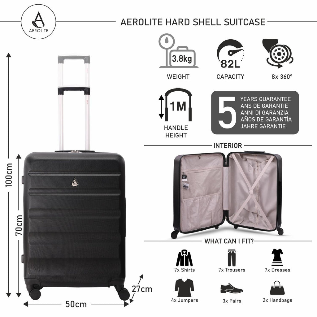 Medium Suitcase - Lightweight and Spacious – Aerolite UK