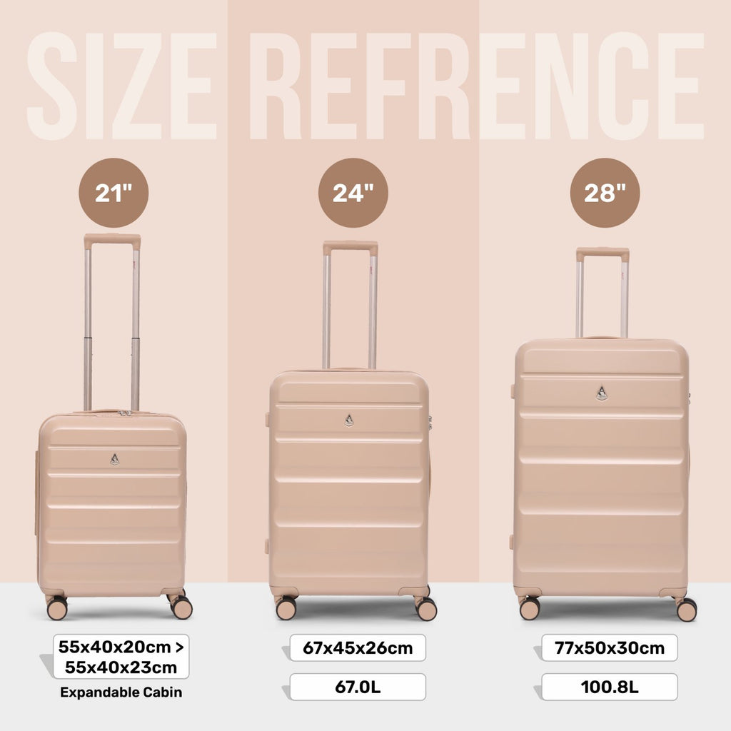 Aerolite 3-Piece Luggage Set – Lightweight Hard Shell Suitcases with 4 ...