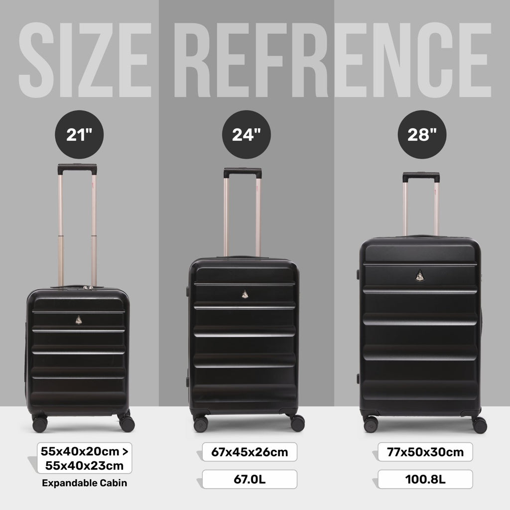 Aerolite 3-Piece Luggage Set – Lightweight Hard Shell Suitcases with 4 ...