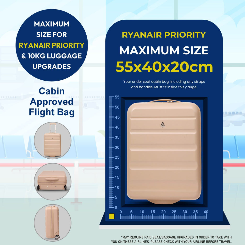 Aerolite 55x40x20-23cm Expandable Cabin Luggage | Ryanair & Wizz Air ...