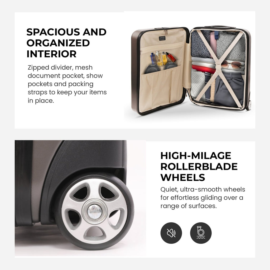 Aerolite 55x40x20-23cm Expandable Cabin Luggage | Ryanair & Wizz Air ...