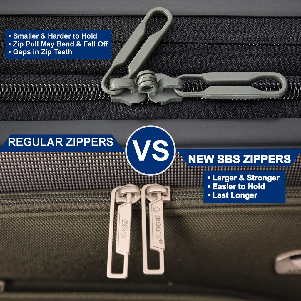 Aerolite 3 Piece Lightweight Soft Shell Luggage Set with TSA Locks ...