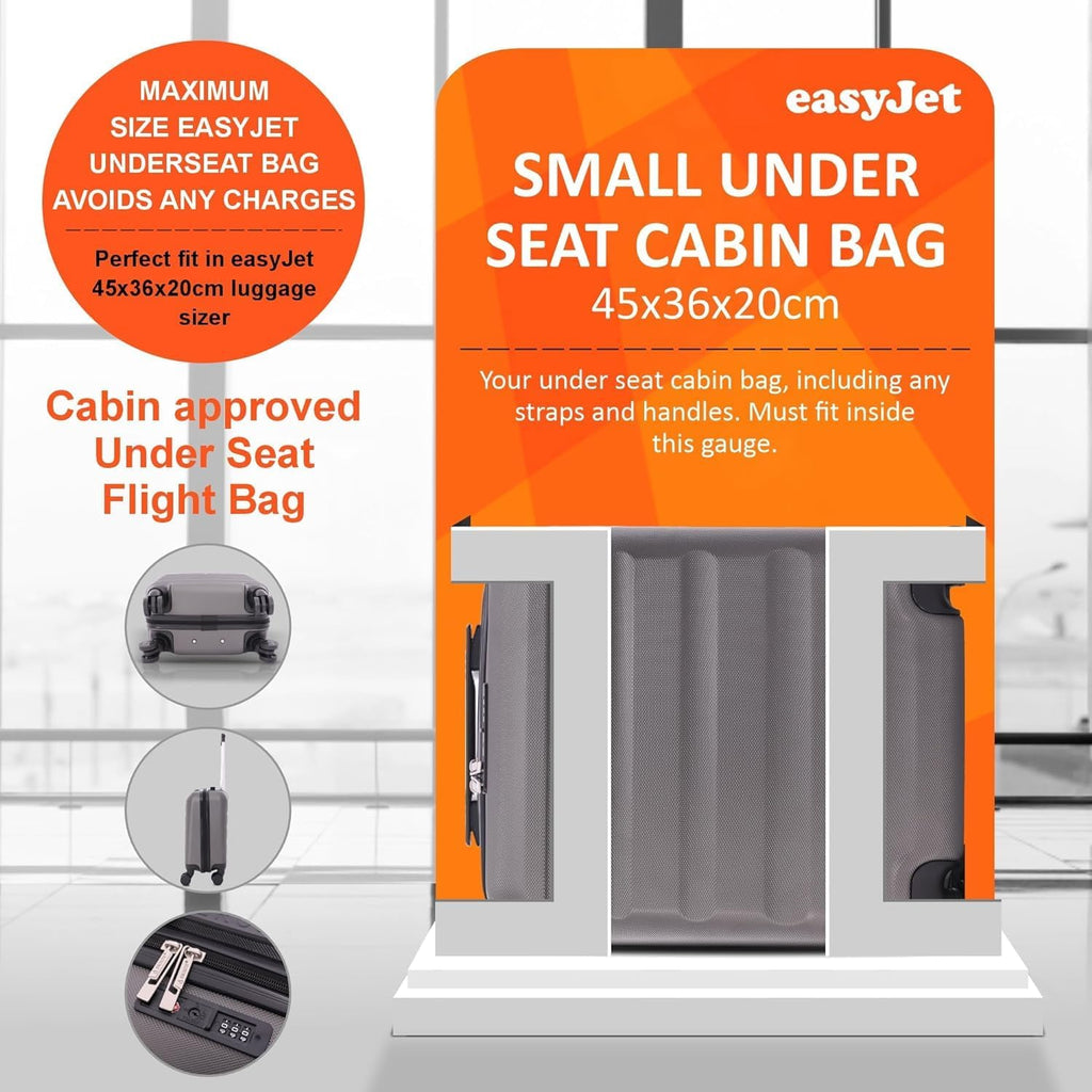 Aerolite 45x36x20cm easyJet Maximum Cabin Carry On Suitcase With 8 Ult ...