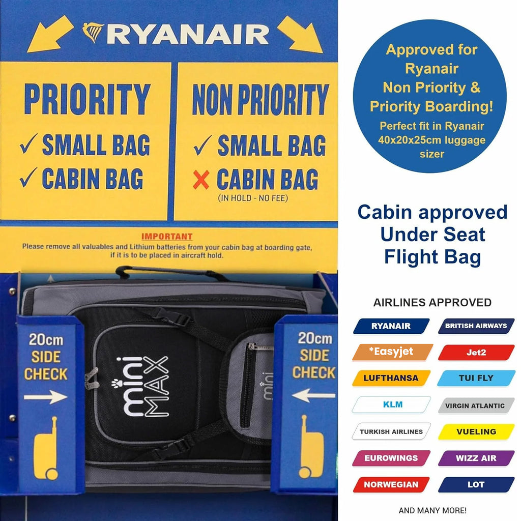 Aerolite MiniMax Ryanair Maximum 40x20x25cm Size Cabin Hand Luggage, 2 ...