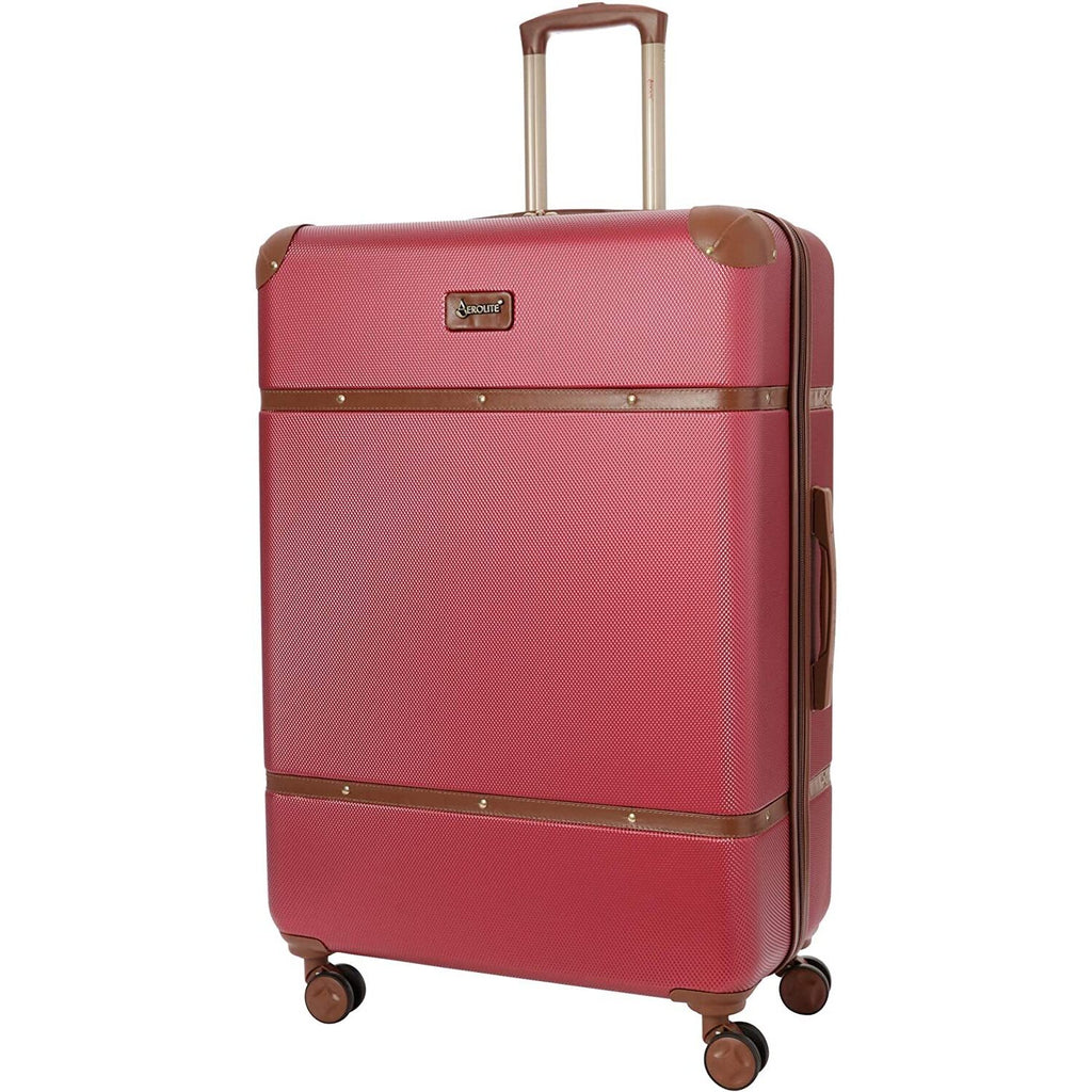 Aerolite Vintage Classic Retro Style Lightweight ABS Hard Shell Luggag ...